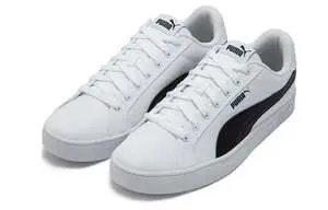 PUMA Smash Vulc Retro Casual Skateboarding Shoes - White/black