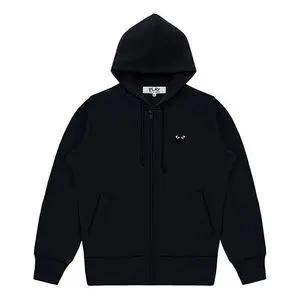 Play Comme Des Garcon Big Heart Zip Hooded Jacket - Black