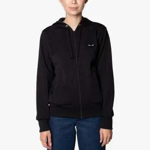 Play Comme Des Garcon Big Heart Zip Hooded Jacket - Black