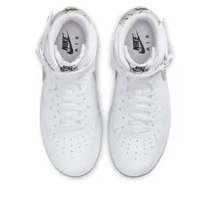 Nike Force 1 '07 Mid "snakeskin Swoosh" Sneakers - White/black/sanddrift