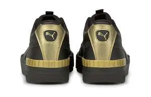 PUMA Cali Sport Metallic Leather Lace-up Sneakers - Black