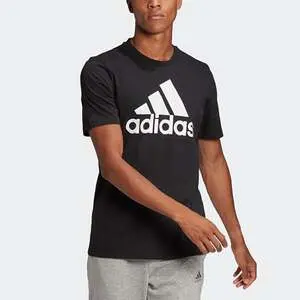 Adidas Printed Big Logo Essentials Tee Short Sleeve - Black