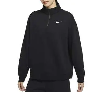 Nike Essential Swoosh Quarter-zip Top - Black/white