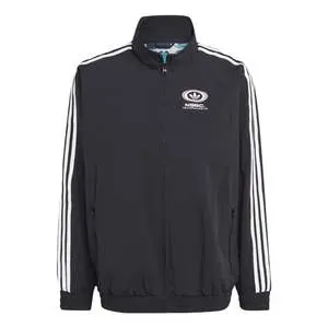 Adidas Track Jacket With Logo And Stripes - Black