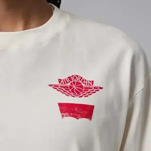 JORDAN X Levi's Long Sleeve T-shirt 'beige Red Grey