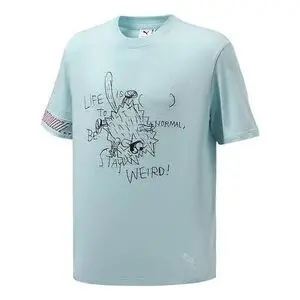 PUMA X Michael Lau Graphic Short T-shirt 'blue Black - Blue/black