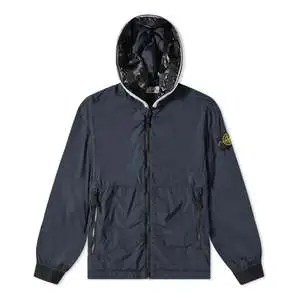Stone Island Nylon-tc Hooded Jacket - Navy