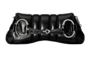 Gucci Horsebit Chain Medium Shoulder Bag - Black