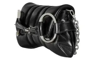 Gucci Horsebit Chain Medium Shoulder Bag - Black