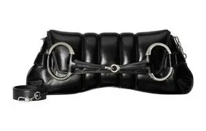 Gucci Horsebit Chain Medium Shoulder Bag - Black