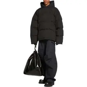 Balenciaga Sporty B Pull-over Hooded Puffer Jacket