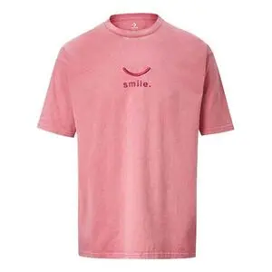 CONVERSE Converse Jack Purcell Embroidered Sports Round Neck Short Sleeve Couple Style Pink Pink