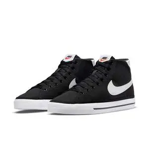 Nike Court Legacy Canvas Mid Sneakers - Black/white