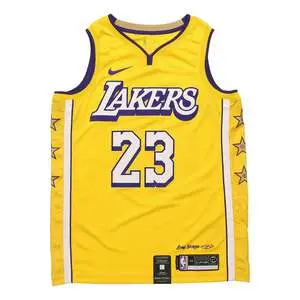 Nike Lakers Lebron James 23 Basketball Jersey - Yellow