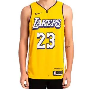 Nike Lakers Lebron James 23 Basketball Jersey - Yellow