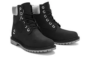 Timberland 6 Inch Heritage Cupsole Waterproof Boots - Black/grey/silver