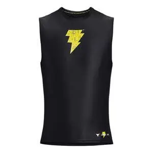 Under Armour Project Rock Iso-chill Black Adam Sleeveless Tank - Black/yellow