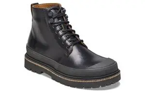 BIRKENSTOCK Prescott Waxy Leather Lace-up Boots - Black