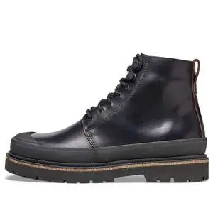 BIRKENSTOCK Prescott Waxy Leather Lace-up Boots - Black