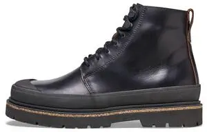 BIRKENSTOCK Prescott Waxy Leather Lace-up Boots - Black