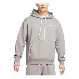 Nike Solo Swoosh Fleece Pullover Hoodie - Grey
