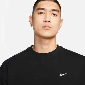 Nike Solo Swoosh Short Sleeve French Terry Top Asia Sizing 'black - Black/multi-color