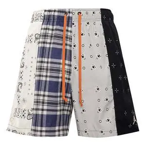 JORDAN Ss22 Patchwork Plaid Casual Sports Shorts - Default Color