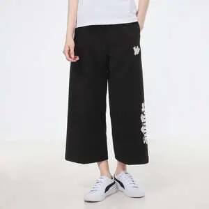 PUMA Logo Printed Knit Casual Cropped Pants