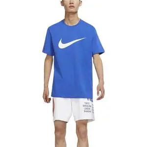 Nike Logo Printing Round Neck Pullover Short Sleeve Blue T-shirt - Multi-color