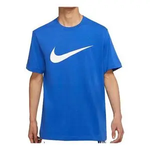 Nike Logo Printing Round Neck Pullover Short Sleeve Blue T-shirt - Multi-color