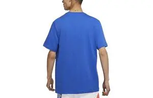 Nike Logo Printing Round Neck Pullover Short Sleeve Blue T-shirt - Multi-color