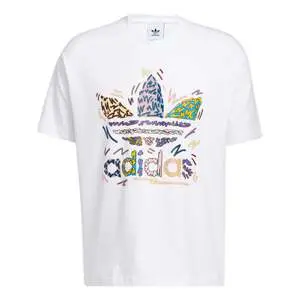 Adidas Originals Ss22 Cartoon Logo Printing Round Neck Casual Short Sleeve White - Default Color