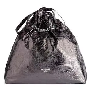 Balenciaga (wmns) Balenciaga Crush Medium Tote Bag Metallized 'grey' Grey