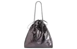 Balenciaga Crush Medium Tote Bag Metallized - Grey