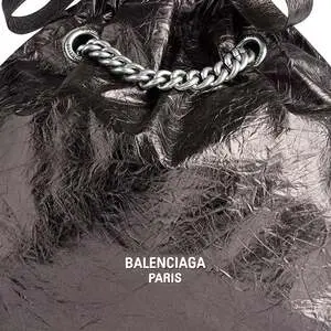 Balenciaga Crush Medium Tote Bag Metallized - Grey