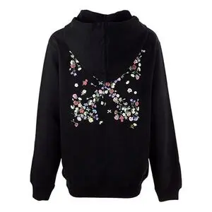 Off-White Flower Embroidered Arrow Hoodie