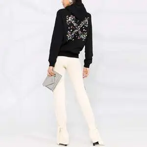 Off-White Flower Embroidered Arrow Hoodie