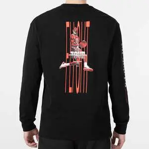 JORDAN Round Neck Pullover Long Sleeves T-shirt Black