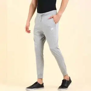 Nike Solid Color Brand Logo Alphabet Printing Lacing Knit Casual Pants/trousers Gray - Default Colorway