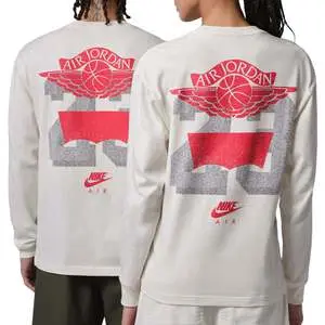 JORDAN X Levi's Long Sleeve T-shirt - Beige/red/grey