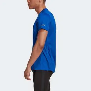 Adidas Logo Printed Short Sleeve Running T-shirt - Blue