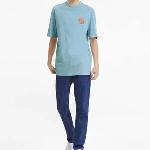 PUMA Downtown Graphic Printed Short Sleeve Tee Blue