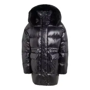 Adidas Originals Puffed Long Fur Jacket - Black
