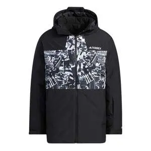 Adidas Pattern Printing Hooded Down Jacket - Default Colorway