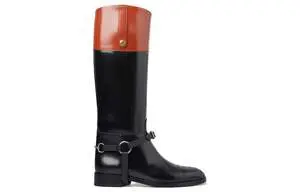 Gucci Knee-high Boot With Harness Detail - Black/brown
