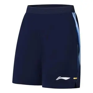 LI-NING Logo Print Badminton Shorts - Blue/white