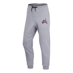 JORDAN Logo Printing Fleece Stay Warm Lacing Sports Pants/trousers/joggers Gray - Default Color