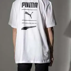 PUMA Recheck Pack Graphic Tee Logo Printing Short Sleeve