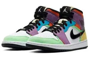 JORDAN 1 Mid Se "lightbulb" Sneakers - White/multi-color