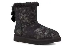UGG Mini Bailey Bow Glimmer Boots - Black